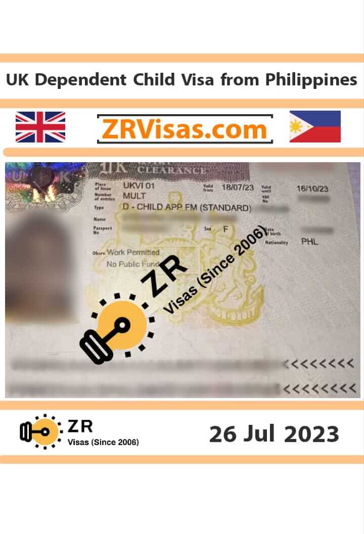 UK Dependant Children Visa Application to join Parents in the UK – ZR ...